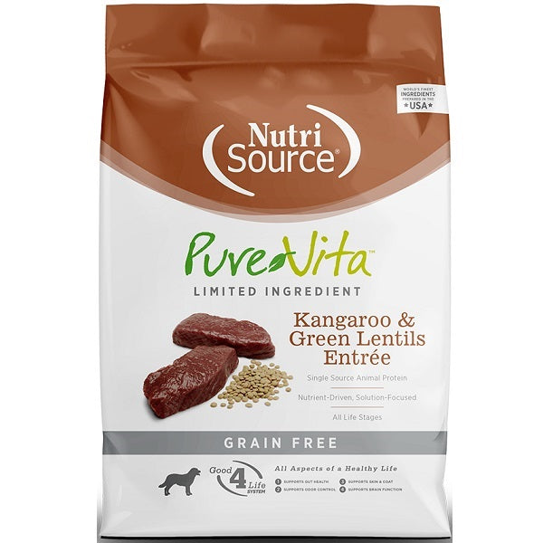 Nutrisource Pure Vita Limited Ingredient Kangaroo & Green Lentils 25lb ...