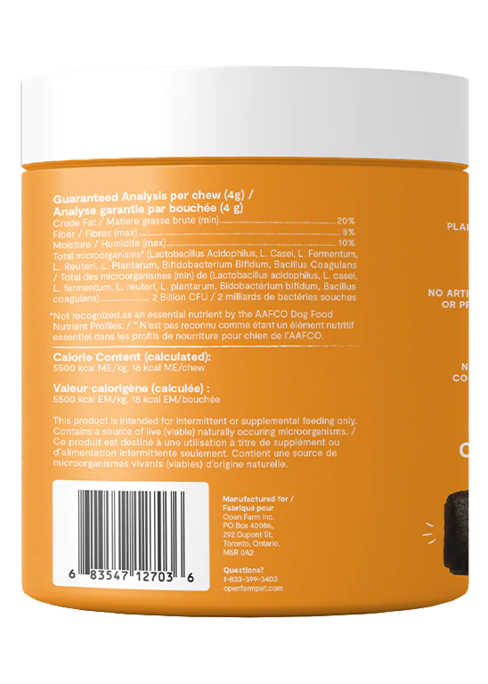 Open Farm Probiotic for Dogs 90 soft chews – G&E Pharmacy